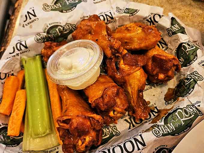 Wings that strike the perfect balance between crispy exterior and juicy interior, available in heat levels from "Minnesota Nice" to "Call Your Doctor."