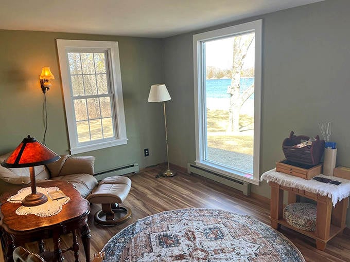 A serene reading nook with water views that will make you forget all about your e-reader and rediscover the joy of actual books.