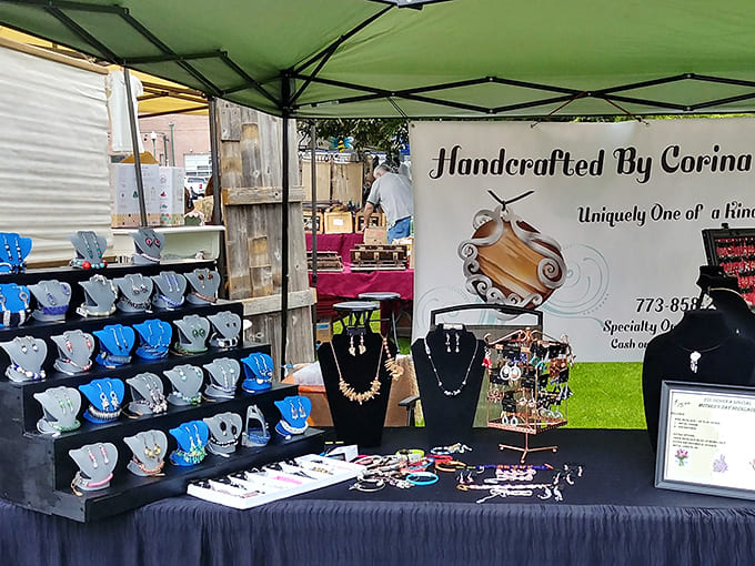 Handcrafted jewelry displays showcase pieces that'll have people asking where you got them, giving you the perfect opportunity to sound cultured and support local artisans.