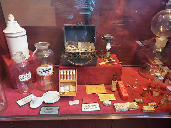 Early first aid kits that make your bathroom medicine cabinet look like a scientific miracle. Tetanus shots, anyone?