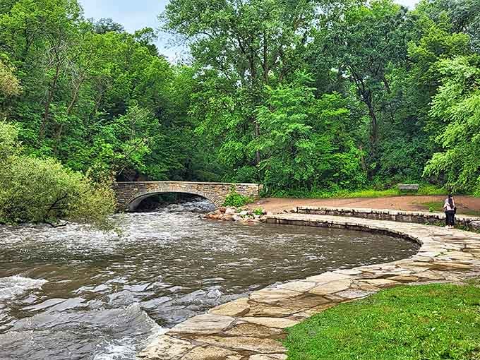 This historic stone bridge spans Minnehaha Creek, offering picturesque views that have inspired photographers and painters for generations.