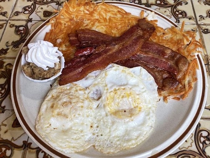 Sunny-side up eggs with yolks like liquid gold, ready to be sopped up with toast&mdash;nature's perfect sauce factory.