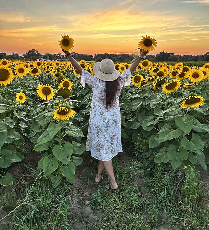 Sunset magic transforms visitors into silhouettes against nature's most spectacular backdrop &ndash; pure Michigan summer bliss.