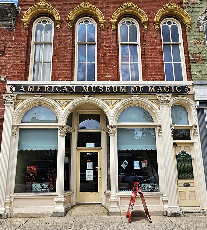 Elegant columns frame the entrance to this temple of illusion and wonder. Inside, Houdini's handcuffs and vintage posters tell the story of magic's golden age.