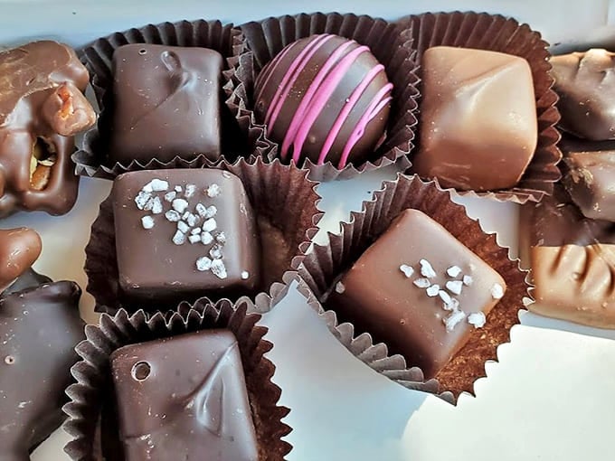 Each chocolate square holds a different surprise, like opening tiny, delicious presents with every bite you take.