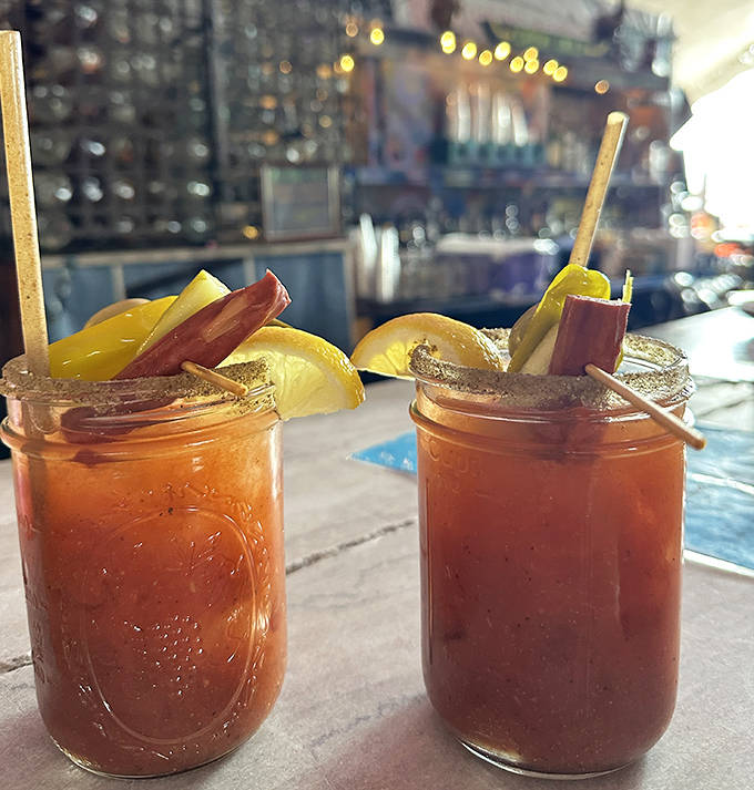 These Bloody Marys come loaded with pickles and personality &ndash; the perfect morning-after remedy for yesterday's Island Punch adventures.