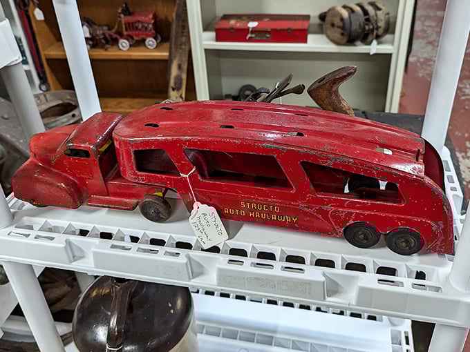 This bright red Structo toy truck probably gave some lucky kid the thrill of their life on Christmas morning decades ago.