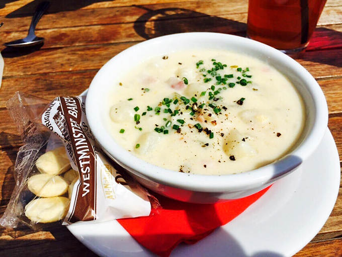 A bowl of clam chowder so creamy and satisfying it might make you forget you're in Minnesota, not a weathered shack on the Maine coast.