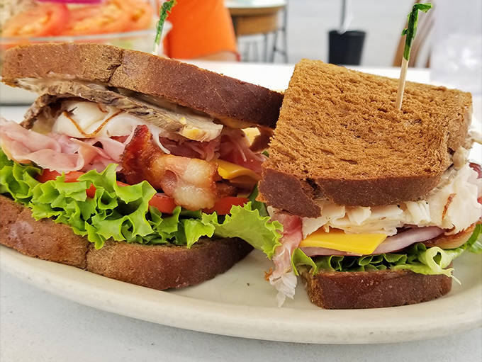 The club sandwich at Wampach's requires a strategic eating plan and possibly an engineering degree &ndash; layers of deliciousness between toasted bread.