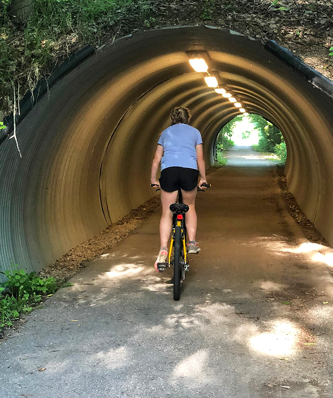This tunnel transforms an ordinary bike ride into an adventure &ndash; like entering a secret passage in a childhood storybook.