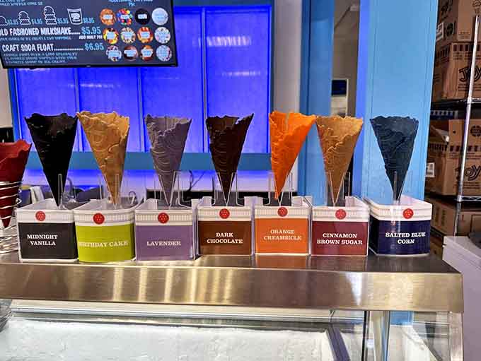 Waffle cone artistry at its finest &ndash; these aren't just ice cream vessels, they're flavor foundations in their own right.