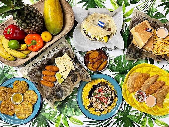 A feast for both eyes and appetite &ndash; this spread of Cuban classics showcases the vibrant palette of flavors that defines Sabor Miami's menu.