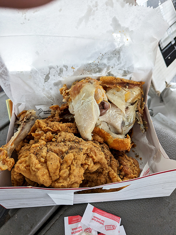 Behold the star of the show&mdash;fried chicken with a crust so perfectly seasoned and crisp, it makes you wonder if you've ever truly had fried chicken before.