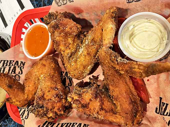 Dry-rubbed and smoke-kissed wings that make a compelling case for poultry at a place that excels at pork.