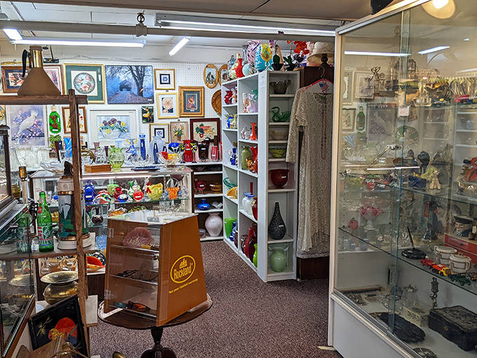 Framed artwork from every era transforms ordinary walls into gallery spaces, each piece waiting for its second chance to shine.