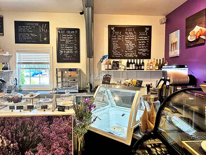 The ice cream counter offers cool, creamy consolation for those who thought lavender was just for sachets and soaps.