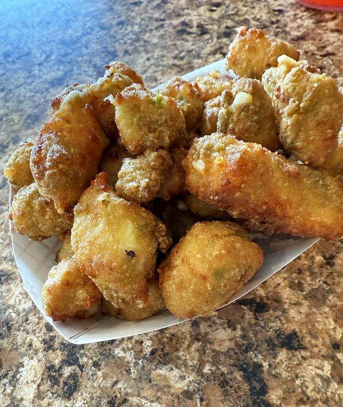 Wisconsin's golden treasures &ndash; cheese curds fried to perfection, waiting for their ranch dressing bath.