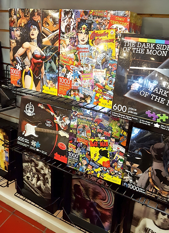 Jigsaw Puzzle and Pop-culture Merchandise: Where Wonder Woman meets Dark Side of the Moon &ndash; puzzles that transform album art into meditative experiences.