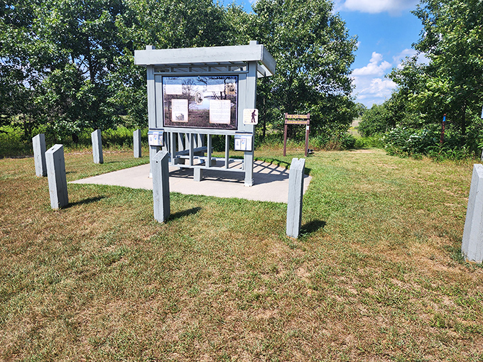 John Muir Memorial County Park's information station stands ready to educate visitors about the naturalist who once called this region home.