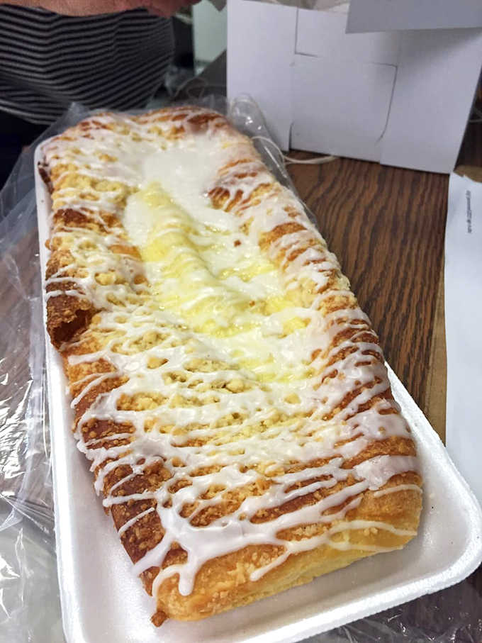 Behold the streusel-topped wonder that makes you question why anyone bothers with plain toast when this buttery, cheesy delight exists.