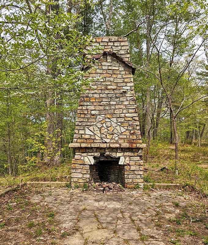 This stone fireplace stands as a silent testament to CCC craftsmanship, still ready to warm weary hikers after nearly a century.
