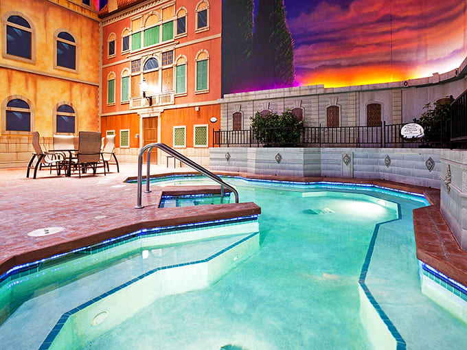 Adults find their sanctuary in bubbling waters surrounded by faux-Italian splendor &ndash; parental supervision never looked so relaxing.