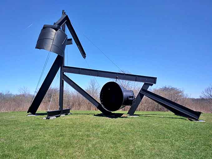 Industrial materials transform into poetic forms in this massive metal structure &ndash; part machine, part dream, all conversation starter.