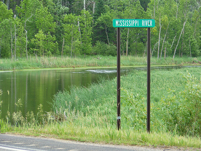 A humble sign marks one of America's greatest waterways&mdash;like finding Elvis working at a gas station without his name tag.