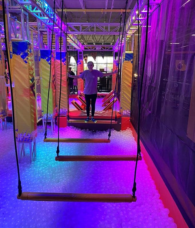 Navigate suspended obstacles with the grace of a tightrope walker or the comedy of a first-time skater &ndash; either way, entertainment ensues.