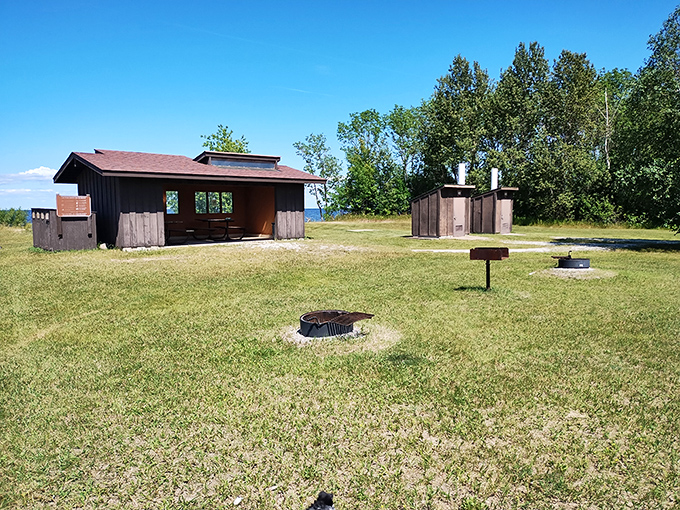 Covered shelters and facilities make beach days comfortable, even when nature decides to be slightly less cooperative.
