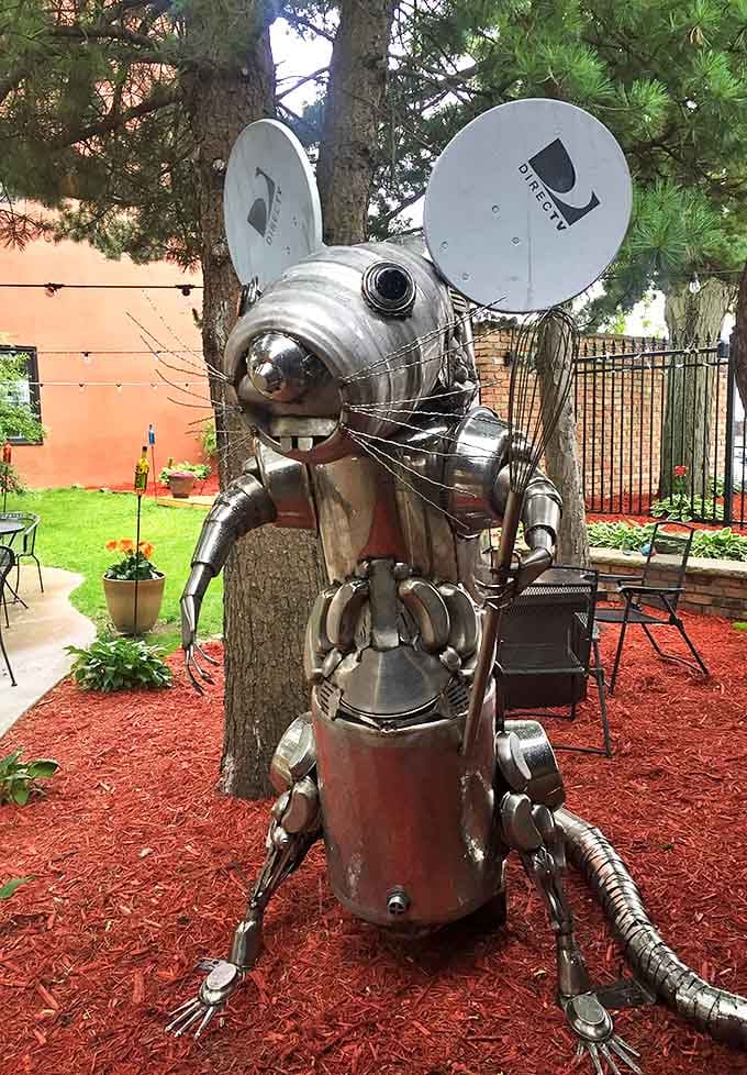 This charming rodent chef, complete with satellite dish ears and whisk in hand, proves that even kitchen scraps deserve a second life.