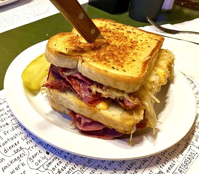 The ultimate grilled sandwich &ndash; layers of meat, cheese, and goodness between perfectly toasted bread that's worth every calorie.