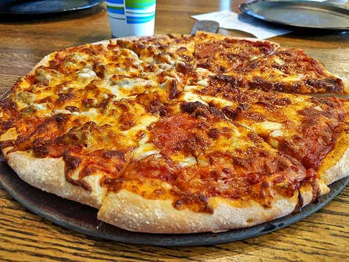 Simple pleasures done right &ndash; this sausage and pepperoni pizza proves that classics become classics for very good reasons.