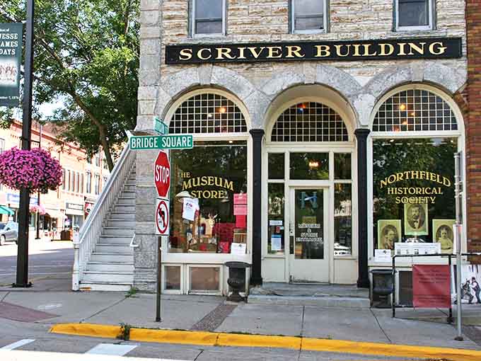 The Scriver Building houses the Northfield Historical Society Museum, where the famous 1876 bank raid story comes dramatically to life.