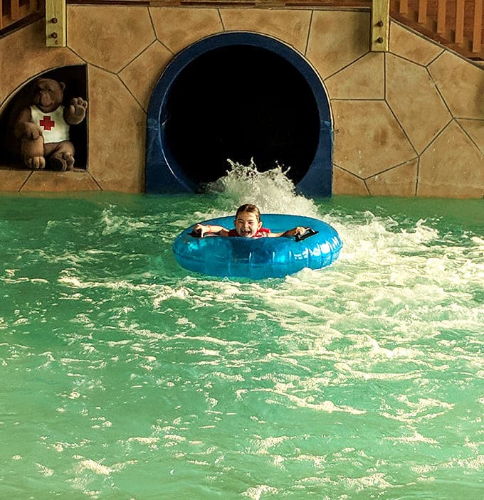The moment of truth &ndash; a young adventurer emerges from the tube slide's watery portal with that unmistakable mix of relief and triumph.
