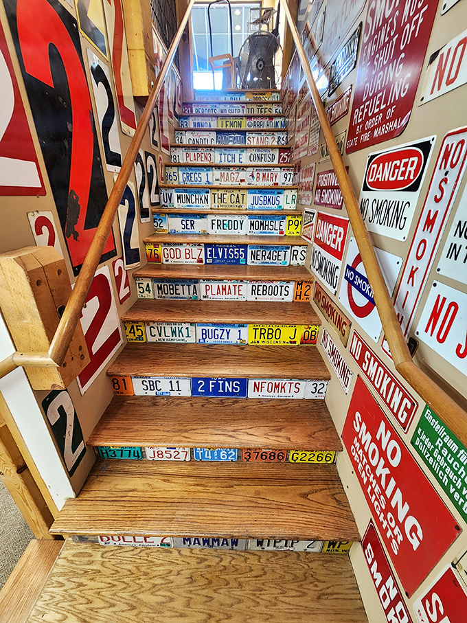 Mid-century modern meets timeless comfort in this blue-striped armchair &ndash; the perfect throne for the discerning vintage furniture collector.