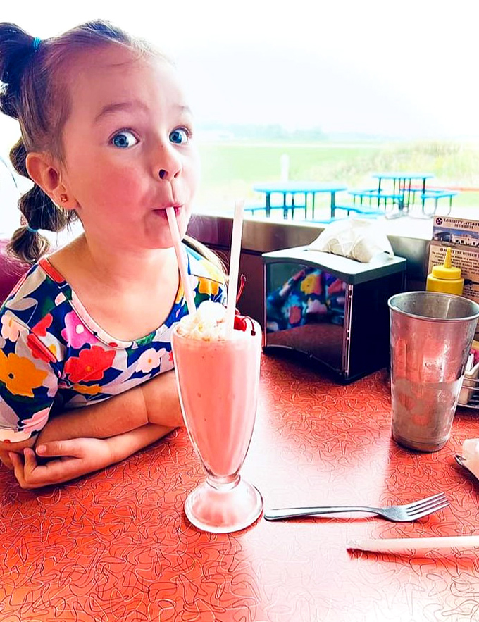 The strawberry milkshake brings pure joy to faces young and old – a pink promise of happiness that delivers with every sip.
