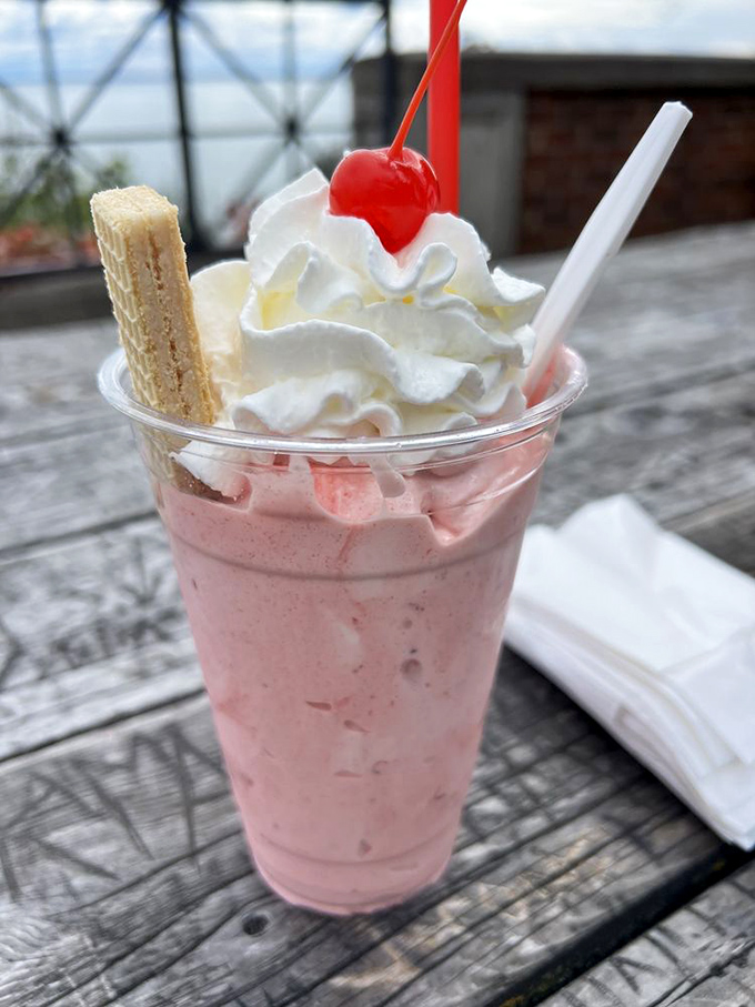 Pretty in pink and ready for its close-up. This strawberry shake isn't just photogenic&mdash;it's the dessert equivalent of finding extra money in your pocket.