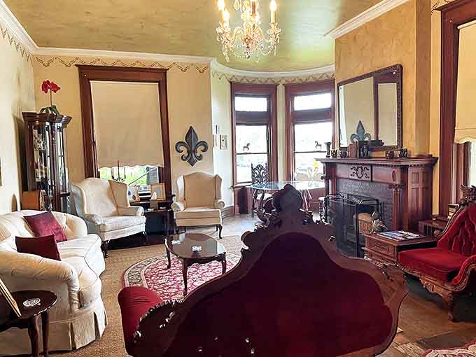 The kind of living room where you half expect a butler to appear offering tea, and you wouldn't even be surprised if he did.