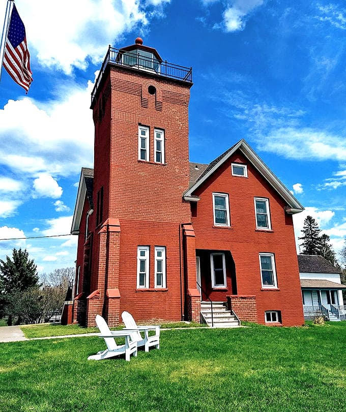 This handsome brick keeper's house has sheltered generations of lighthouse keepers through wild Lake Superior storms and peaceful summer evenings.