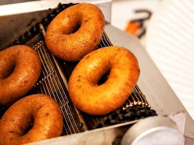 The infamous apple cider donut &ndash; Michigan autumn captured in fried dough form, perched atop a refreshing slushie.