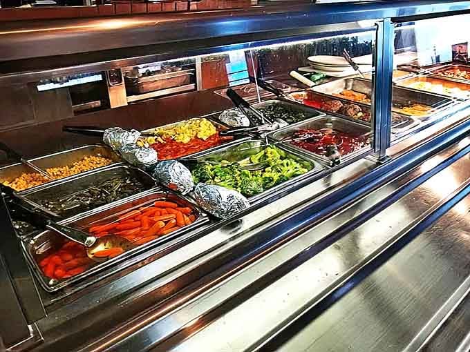 The buffet line offers a rainbow of freshly prepared sides &ndash; each one given the same care as the star attractions.