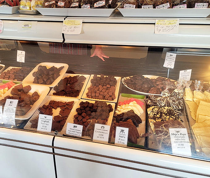 A treasure trove of sweet temptations awaits, from buttery caramels to crunchy toffee to melt-in-your-mouth chocolate creations.