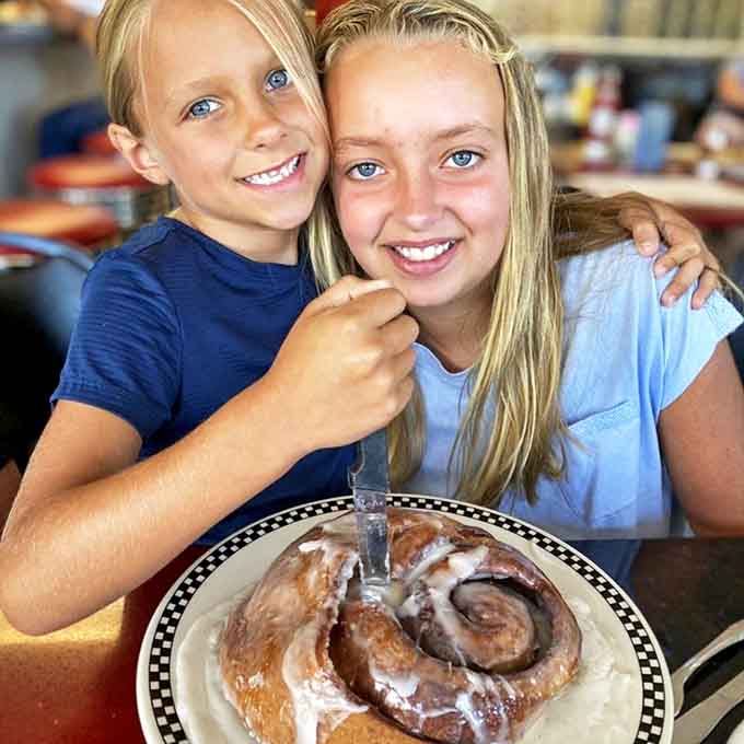 The joy on these young faces says it all &ndash; Junior's cinnamon rolls create memories that last far longer than the sugar rush.