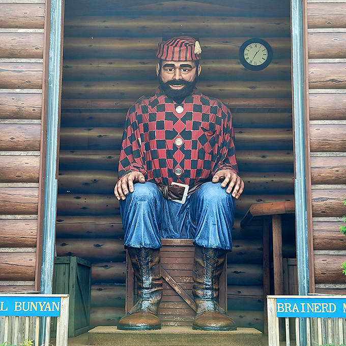 Paul's detailed checkered shirt and rugged denim showcase the craftsmanship that's gone into maintaining this beloved Minnesota icon.