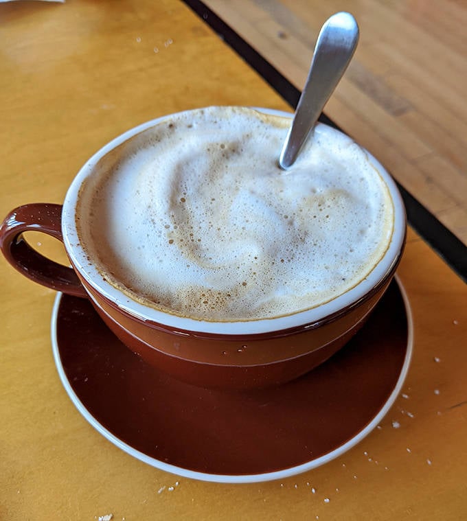 The perfect companion to sweet excess &ndash; a robust coffee served in a no-nonsense mug that means business.