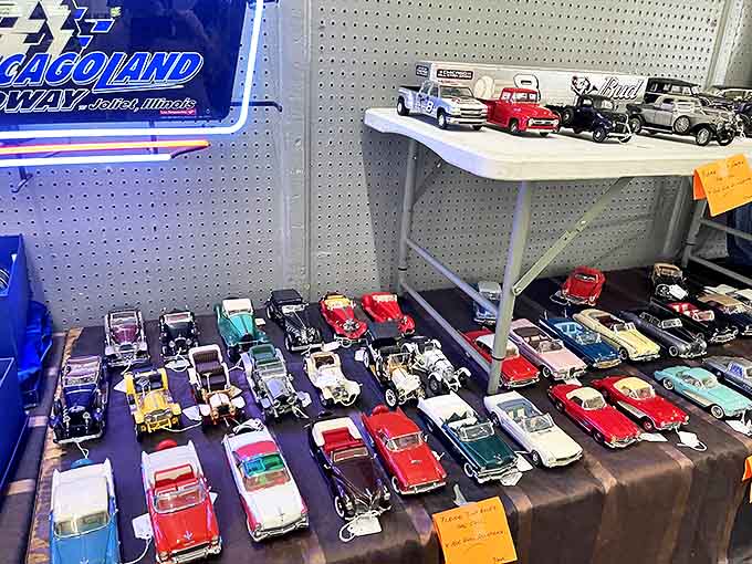 Miniature automotive dreams parked in perfect rows. These aren't just toy cars&mdash;they're childhood memories cast in metal and painted with nostalgia.