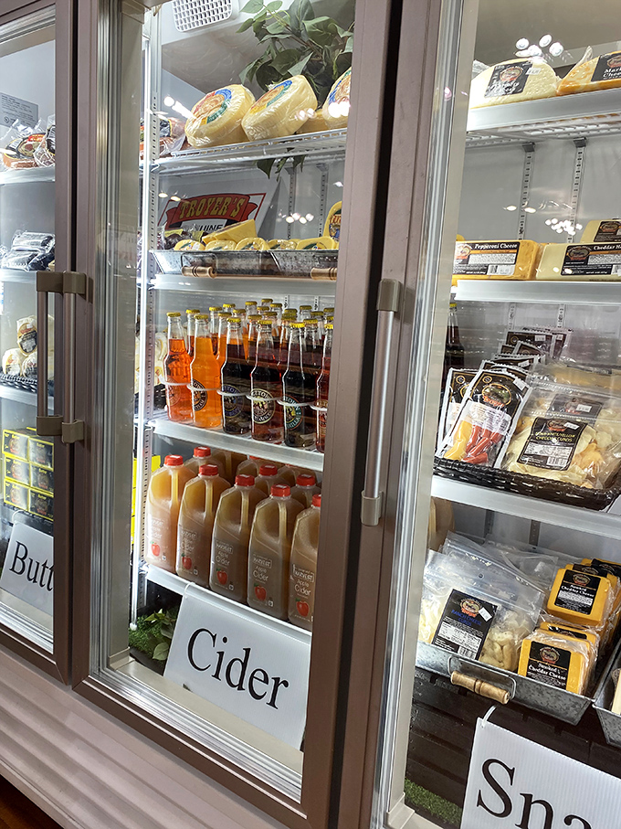 The refrigerated section houses local drinks and dairy that make supermarket versions seem like distant, inferior cousins. Fresh is an understatement.