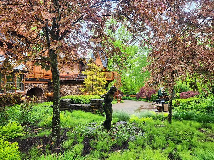 The meticulously maintained gardens offer tranquil spaces where you can plot your kingdom's expansion or just enjoy a good book.