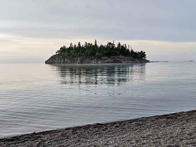 Morning tranquility at its finest, when the island seems to float between water and sky in perfect harmony.